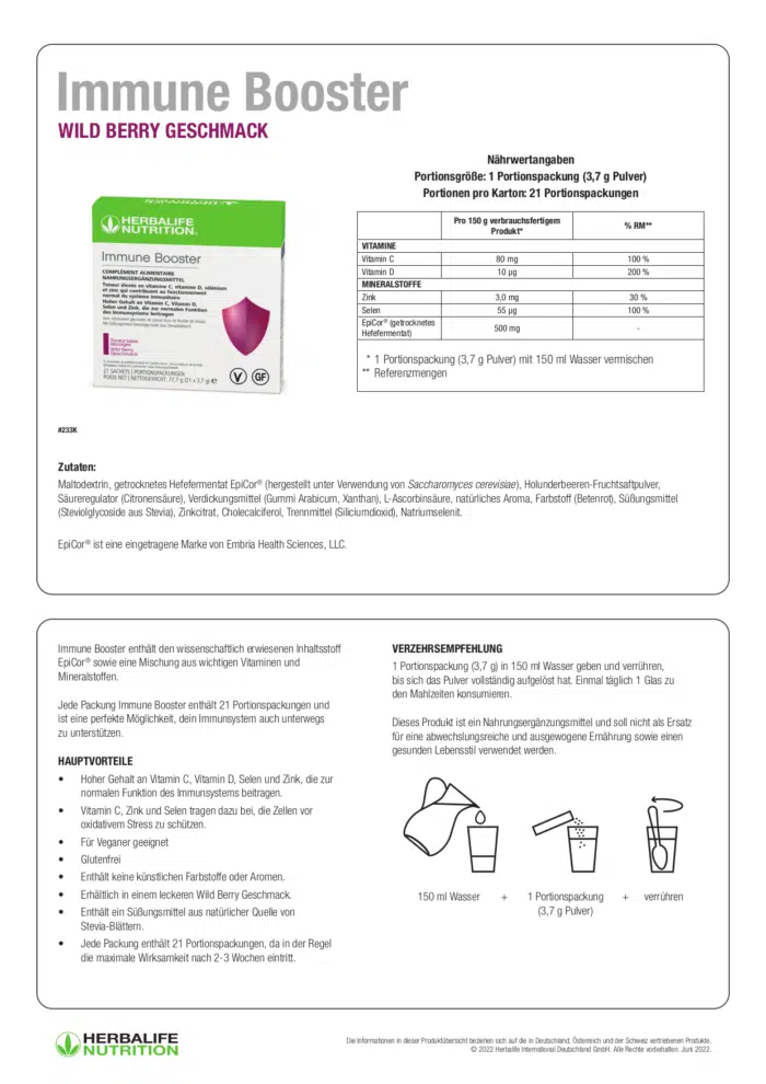 Herbalife Immune Booster Wild-Berry - HealthyMeals.at